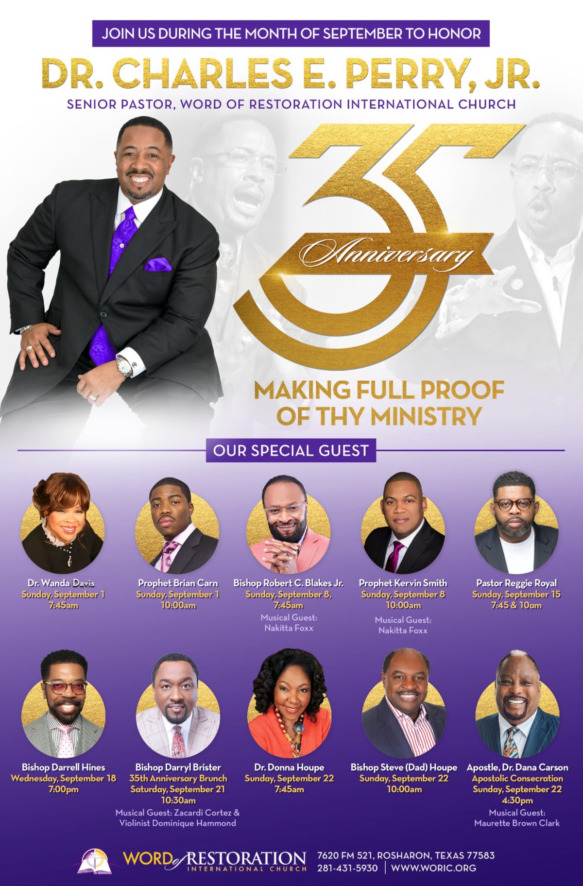 35th – Word Of Restoration International Church